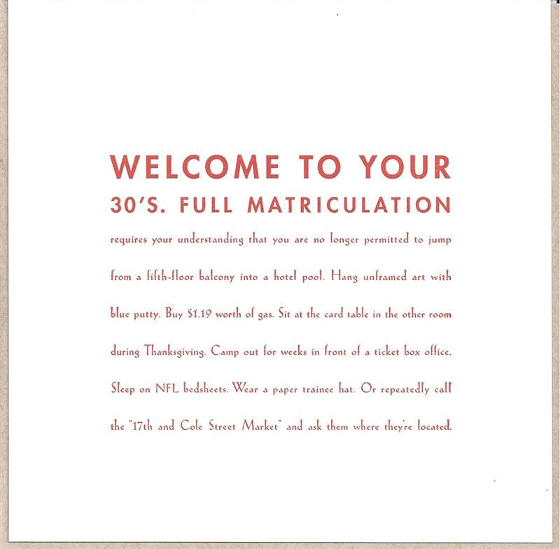 Welcome To Your 30s Birthday Card – ArcadiaPTown